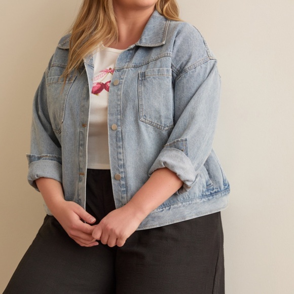 ARULA | Jackets & Coats | New Arula Blue Jean Denim Jacket X Xl Nwt ...